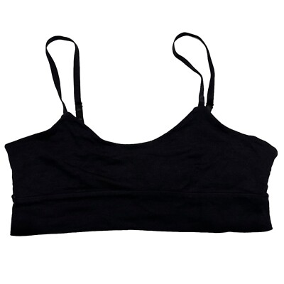 NWT ATHLETA Well Rested Rib Sleep Bra LARGE Black Pullover Adjustable ...