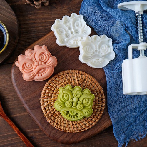 2pcs Cookie Stamps Mooncake Mold Set Chinese New Year Pastry Dragon ...