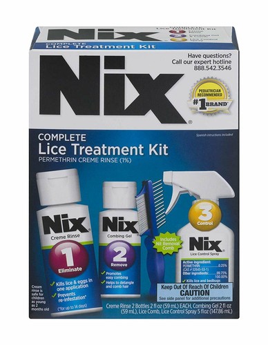 Nix Complete Lice Treatment Kit Permethrin Creme Rinse Removes Lice ...