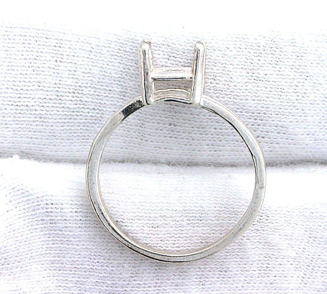 9x7 9mm x 7mm Emerald Sterling Silver Gemstone Gem Ring Prenotched ...