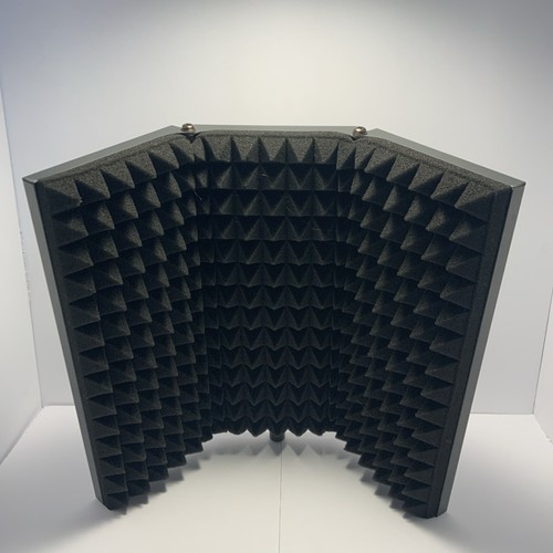 Black Studio Microphone Isolation Shield Acoustic Shield with Mounting ...