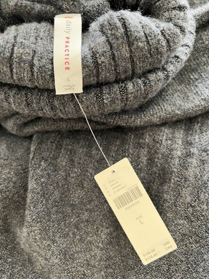 Anthropologie Daily Practice Kerigan Sweater Dress Midi Grey Size Large ...