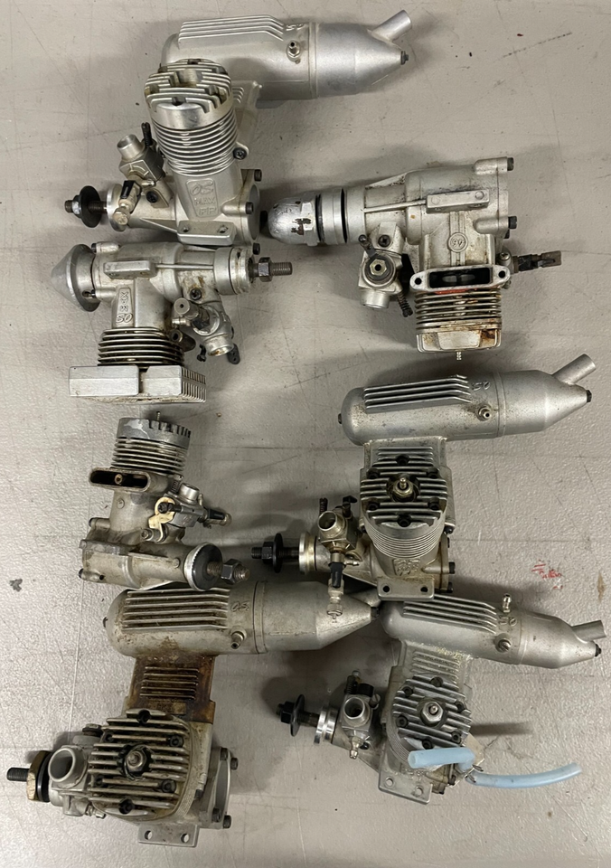7pc Lot OS Max 40 46 25 32f 35 FP/FX RC Air Engines Motor Vintage FIX ...
