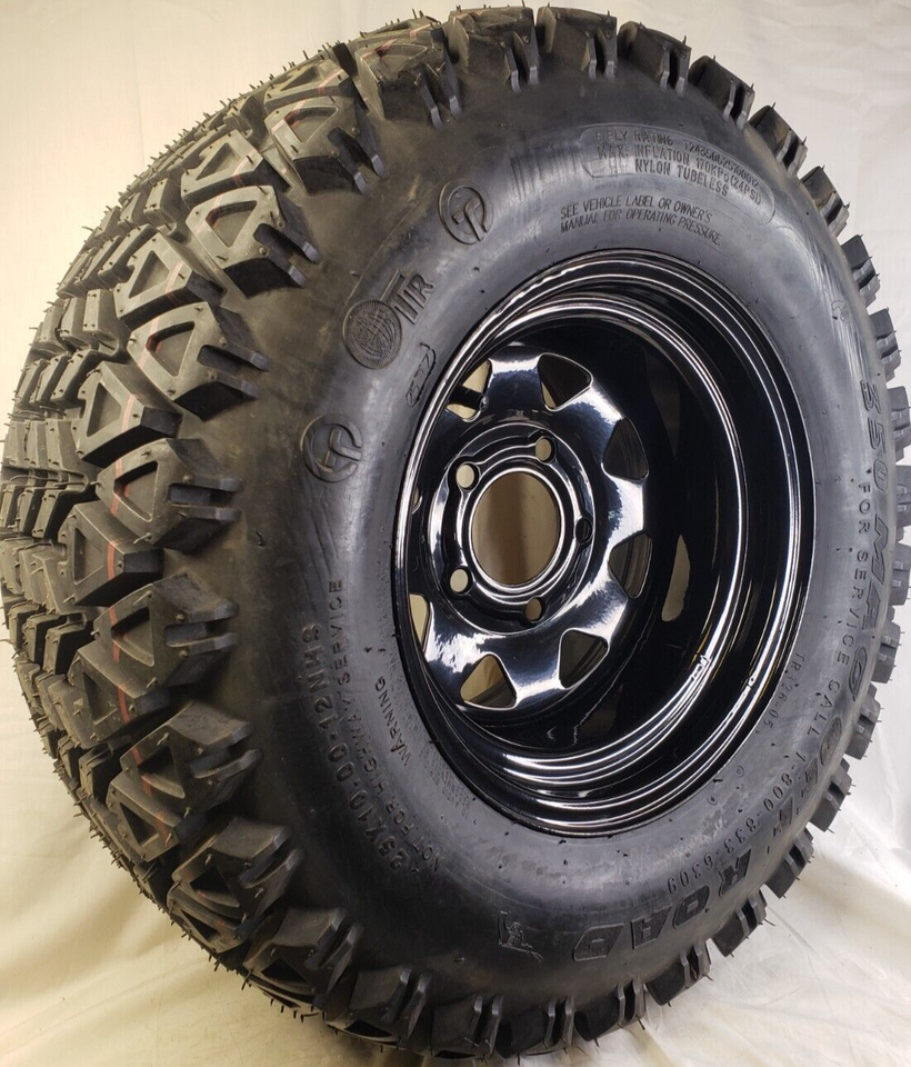 25x10.00-12 350 Mag 6pr Tire Rim Assembly for Kubota RTV 5 Lug 5/4.5 ...