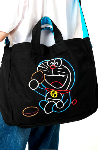 Doraemon 2WAY Tote Bag Shouder Strap DORAYAKI Black graniph Japan Brand ...