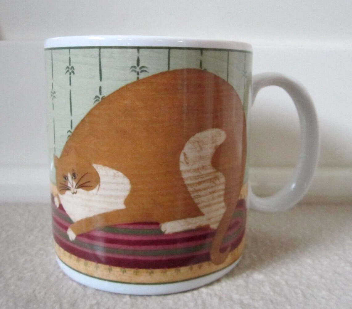 Warren Kimble Cat Collection Coffee Mug Sitting Tan / Orange Fat Cat ...