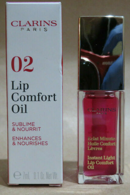 Clarins Lip Comfort Oil 02 Raspberry Enhances and Nourishes 0.1 Oz. for ...