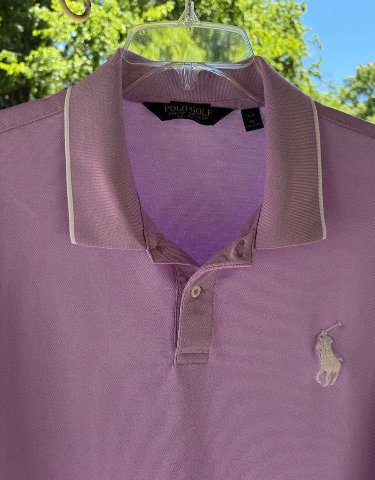 Polo Golf Ralph Lauren Pro Fit Light Purple Under Collar POLO Spelled ...