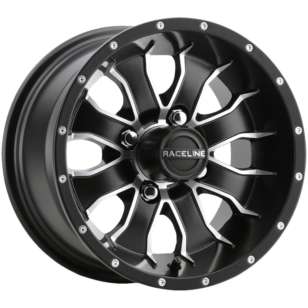 (4) Raceline G77 Mamba Golf 12x7 4x4" -47mm Black/Machined Wheels Rims ...
