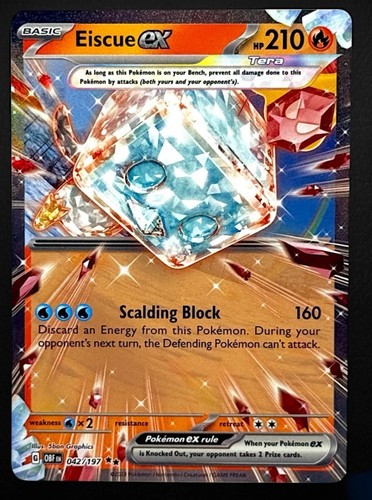 Eiscue ex 042/197 Holo SV03: Obsidian Flames NM Pokemon TCG Card NM | eBay
