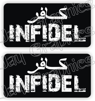 (2) INFIDEL 1x2 Vinyl Hard Hat Stickers | Motorcycle Helmet Decals ...