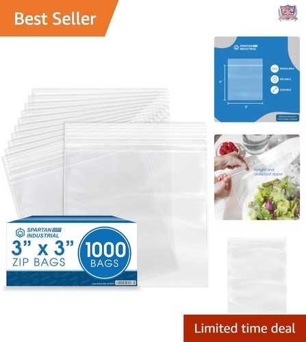 Durable 2 Mil Clear Zip Plastic Bags - 1000 Count Resealable Storage ...