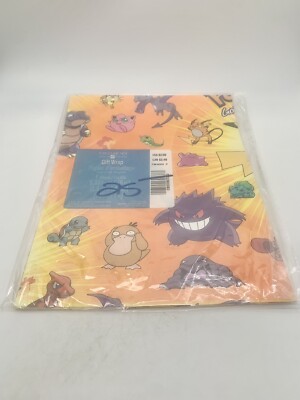 Vintage Pokémon wrapping paper American Greetings Charizard Pikachu and ...