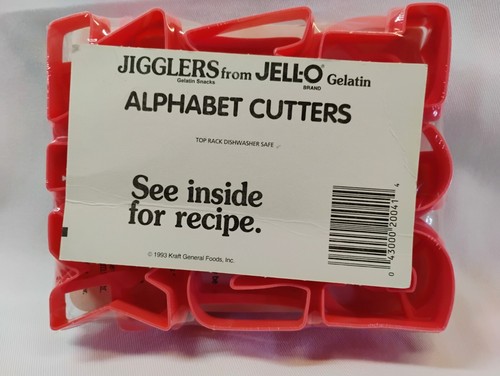 Vintage 1993 JELL-O Gelatin Jigglers Alphabet Letter Cutters/Recipe New ...