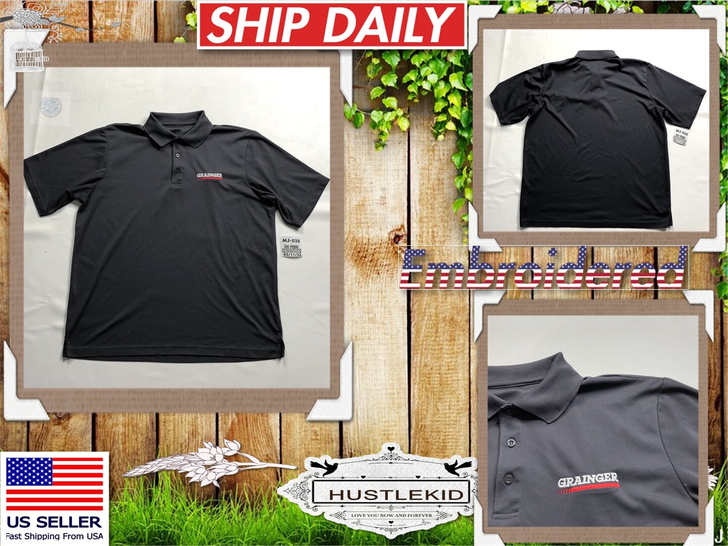 Official Grainger Equipment Employee Uniform Work Golf Polo Shirt Men ...