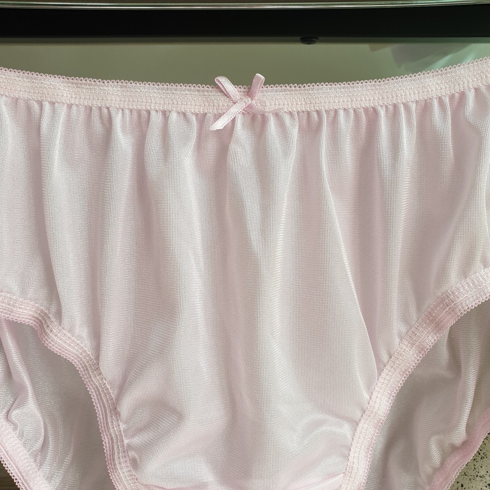 VTG Slippery Nylon Panty Silky Light Pink Bikini Sheer Brief Size 7-8 ...