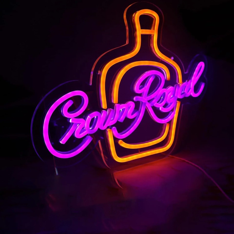 Crown Neon Sign for Bar Wall Decor, Royal Beer Lights Signs Whiskey LED ...