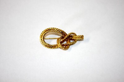 Vintage Beautiful 18K Yellow Gold Rope Knot Pin Marking AGA 6.6 Grams ...