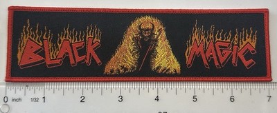 Black Magic Red Border Strip Woven Patch | eBay