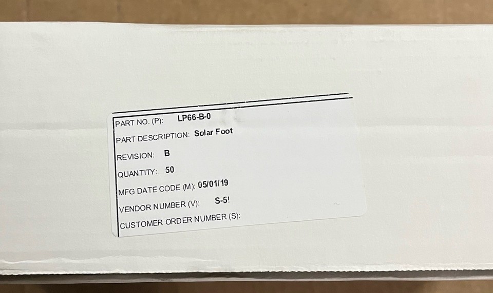 S-5! Solar Foot LP66-B-0 Box Of 50 | eBay