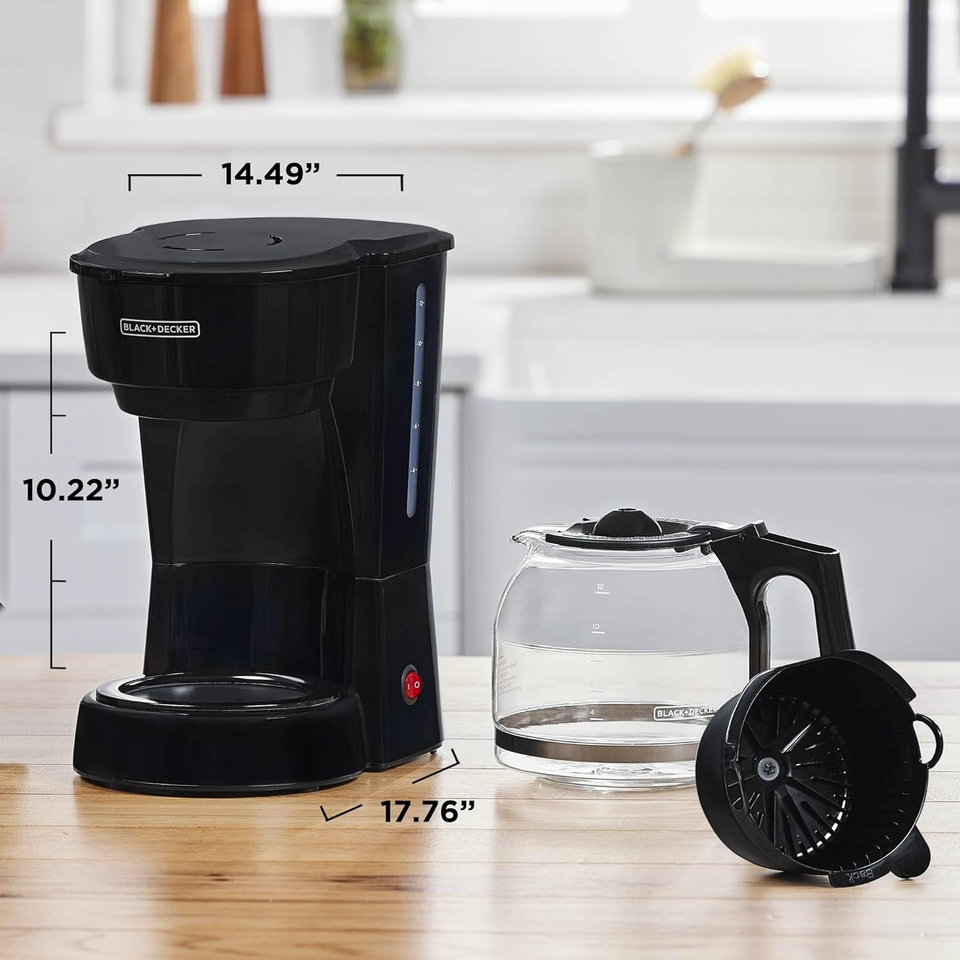 BLACK+DECKER 12-Cup Coffee Maker with Easy On/Off Switch, Easy Pour ...