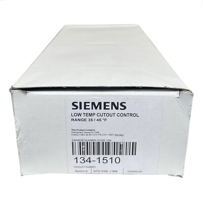 Siemens Low Temp Cut Out Control 134-1510 | eBay