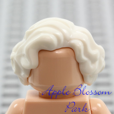 NEW Lego Female WHITE MINIFIG HAIR Short Curly Grandma Old Woman Girl ...