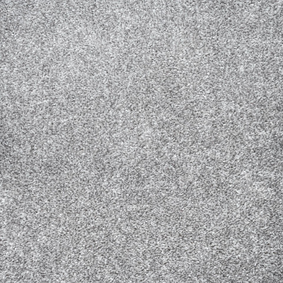 Light Grey Budget Saxony Carpet 14mm Thick Feltback Lounge Bedroom ...
