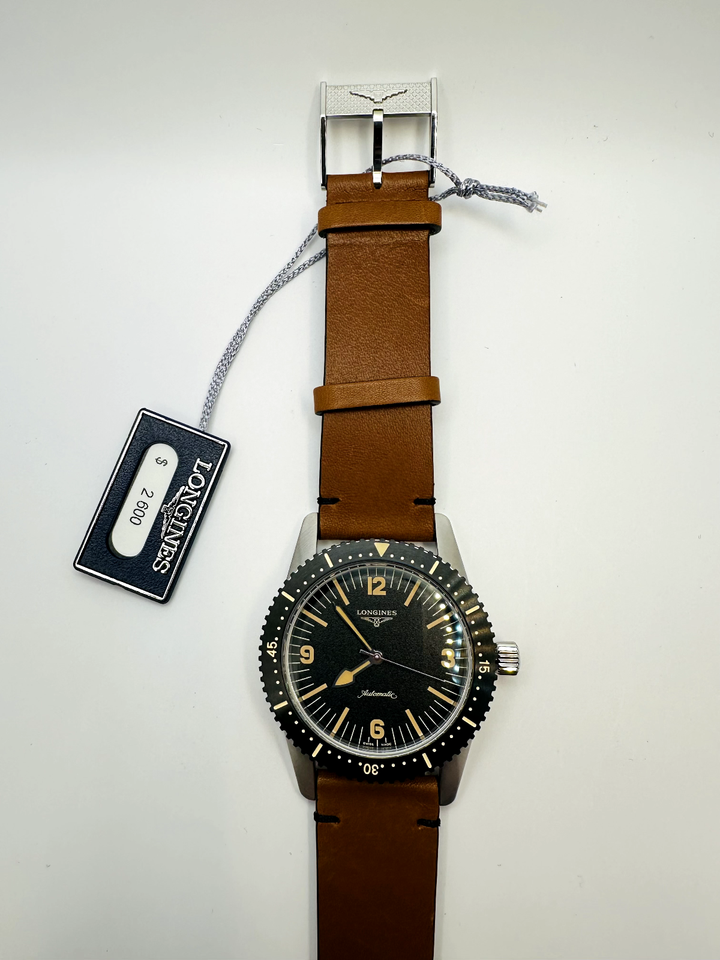 Longines Heritage Automatic Skin Diver Leather Mens Watch 42mm ...