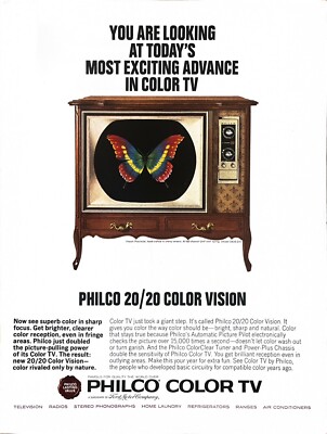1965 PHILCO COLOR TV Genuine Vintage Print Ad Console Television | eBay