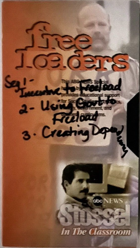 Stossel in The Classroom ABC News Free Loaders VHS | eBay