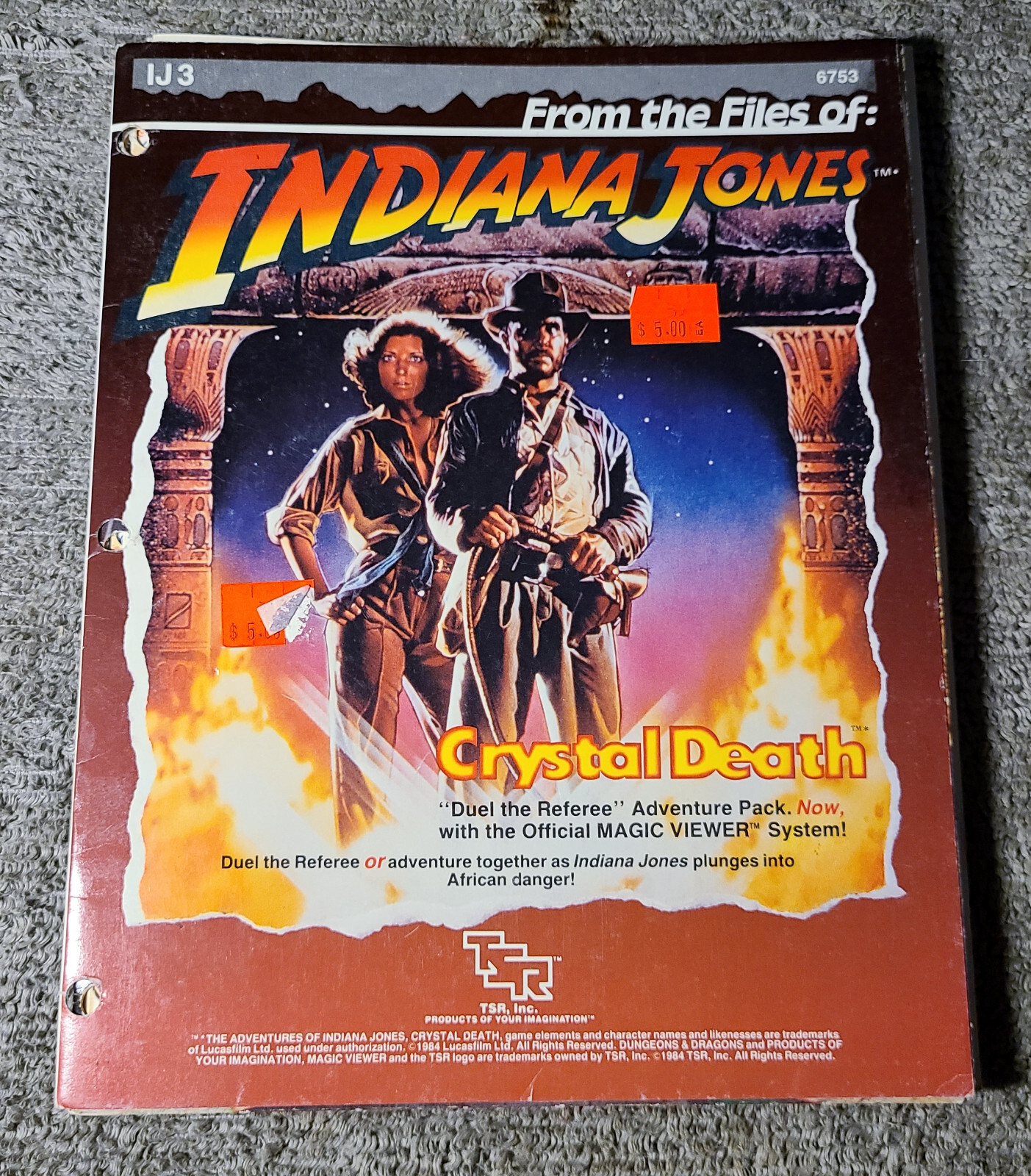 Crystal Death From the Files of Indiana Jones 1984 IJ3 TSR RPG Module ...