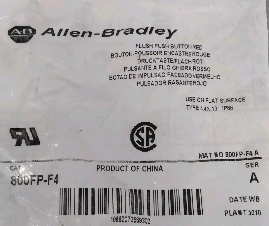 Allen Bradley 800FP-F4/A Flush Push Button Switch Loc5E3/1 | eBay