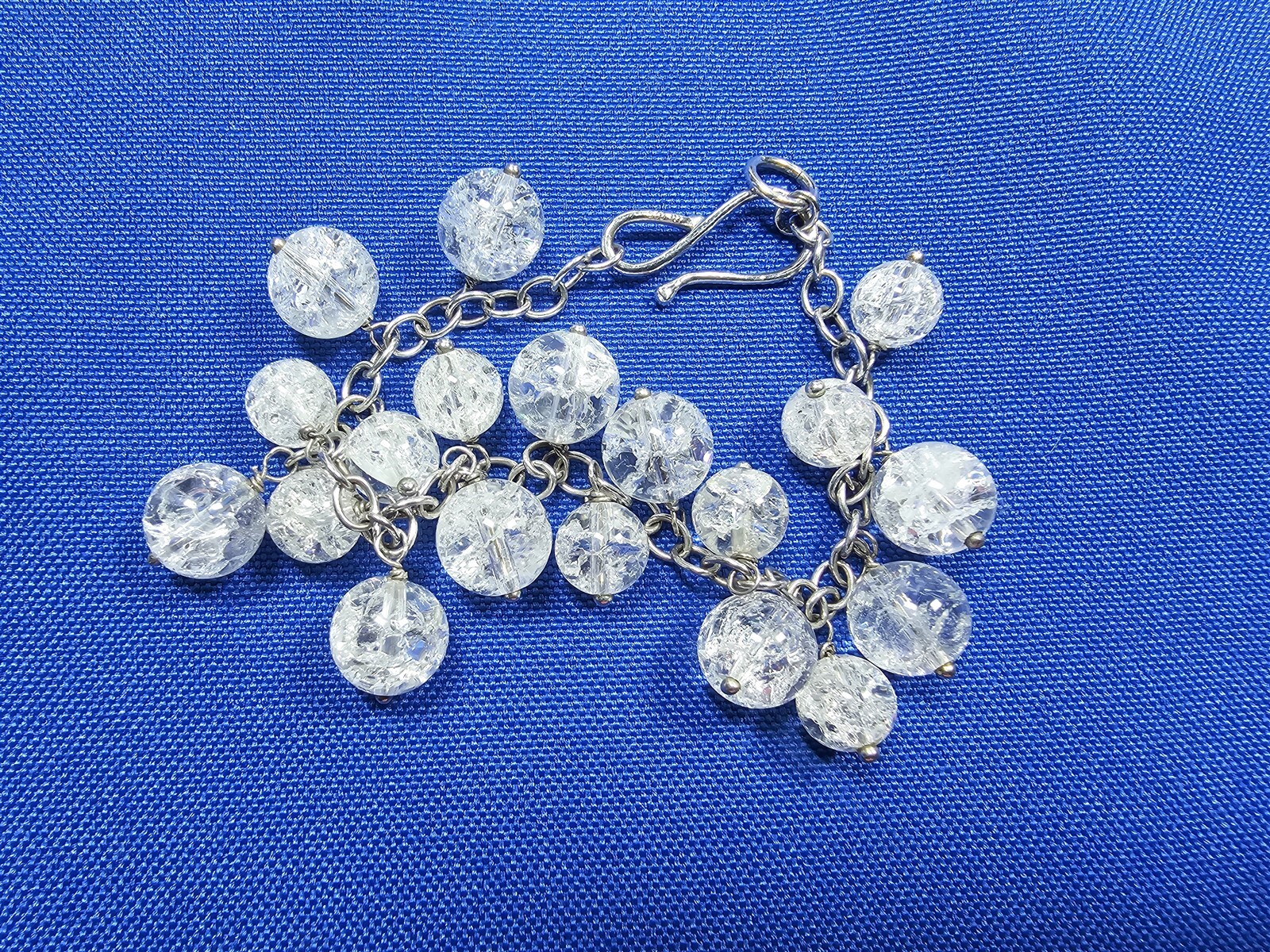 GRANDMA GRABE'S BEAUTIFUL VINTAGE STERLING SILVER CRACKED CRYSTAL BALL ...