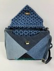 Amazing Denim Fabric color block pattern handbag handmade | eBay