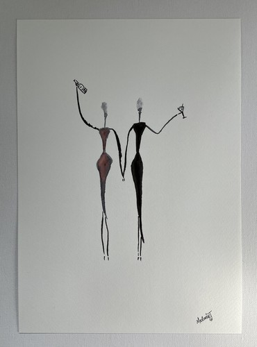 Best Friends Abstract Watercolour Painting Original Art Print ...