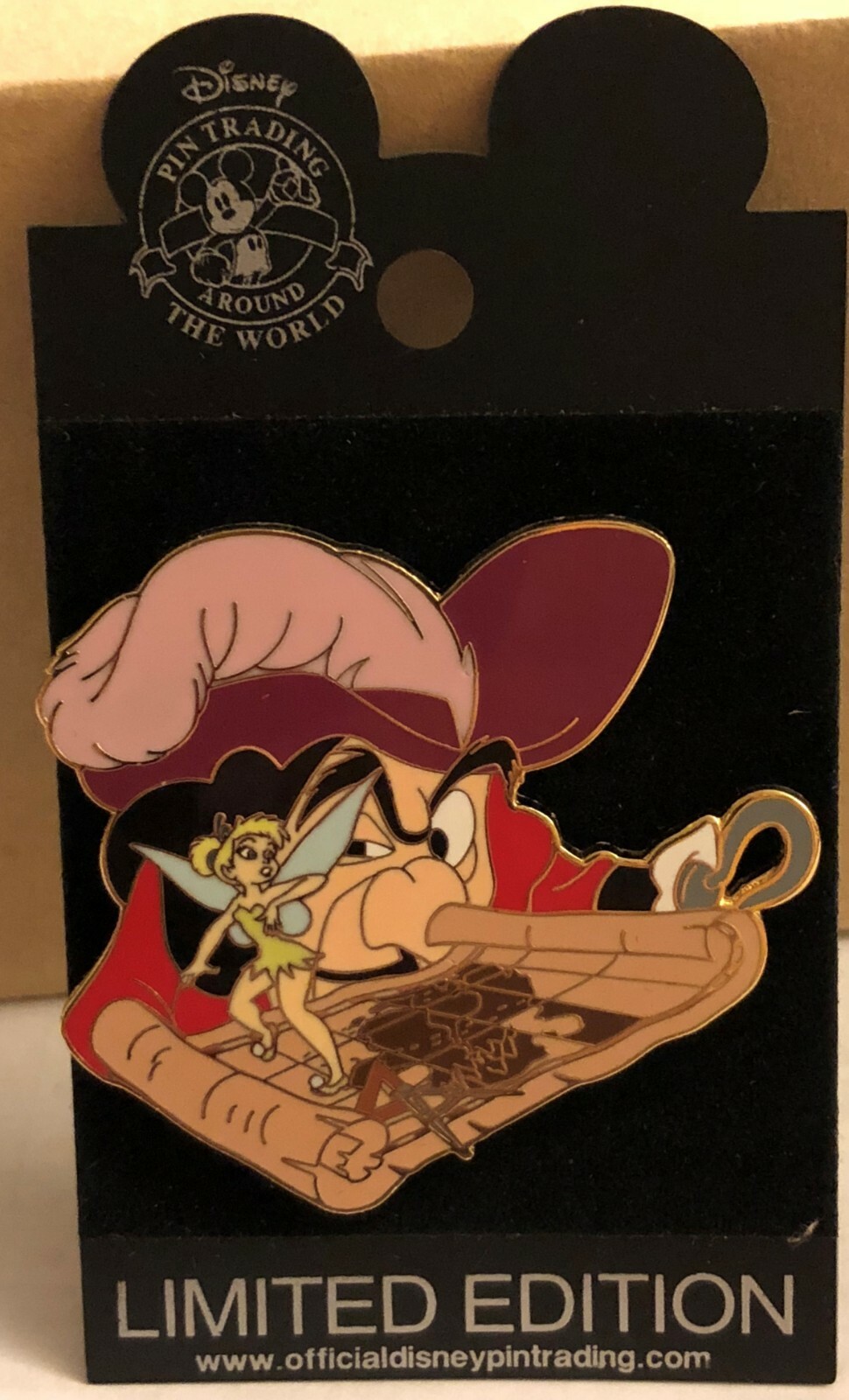 New! Rare Disney Tinker Bell & Captain Hook with Map Pin LE 500 ...