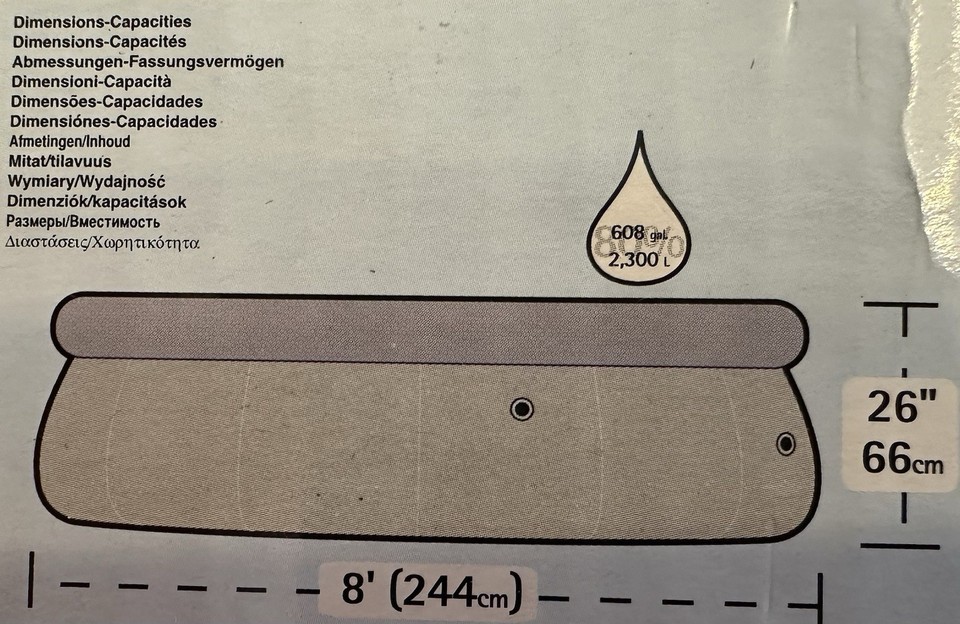 8ft x 24inch Blue Round Fast Set Inflatable Above Ground Pool | eBay UK
