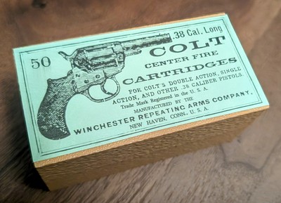 Cartridge Box: .357/.38, Vintage Colt Lightning Label | eBay