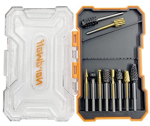 10-Piece Wood Carving Rasp Files Set for Rotary Tools with 1/8 ...