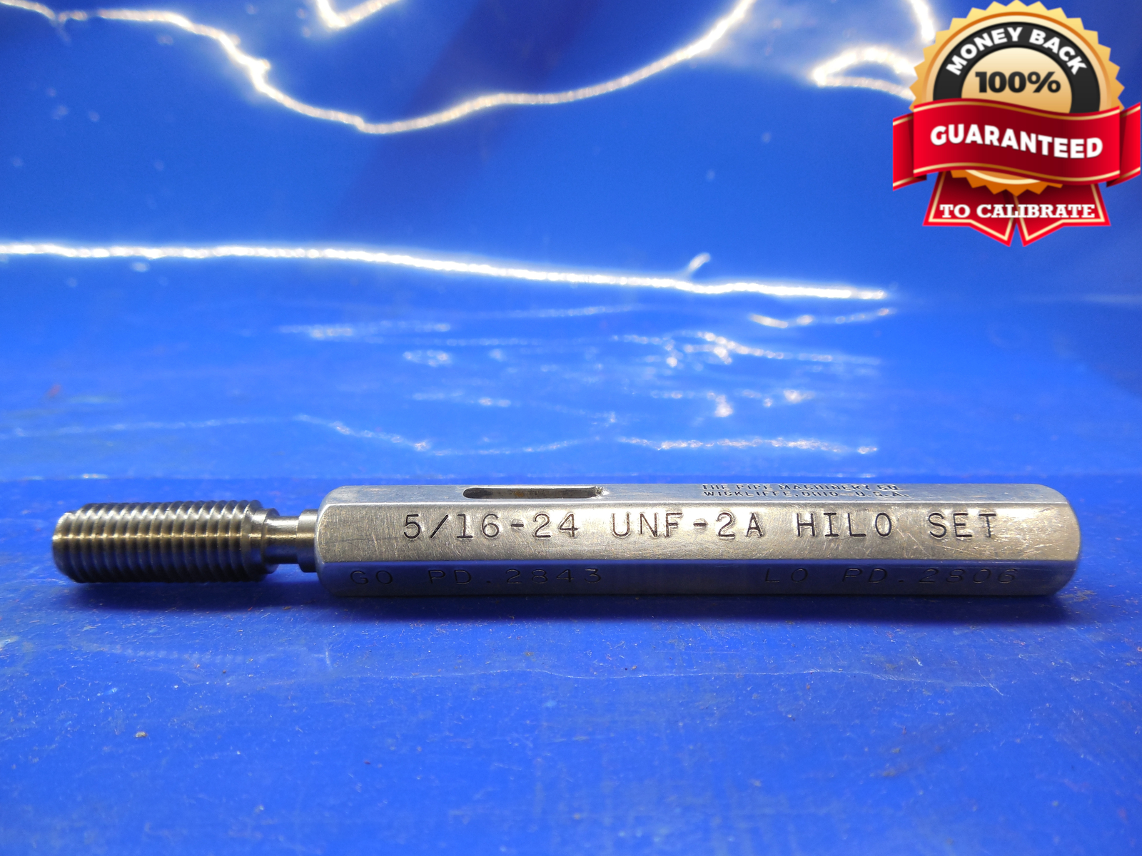 5/16 24 UNF 2A SET THREAD PLUG GAGE .3125 GO ONLY P.D. = .2843 .31250 ...