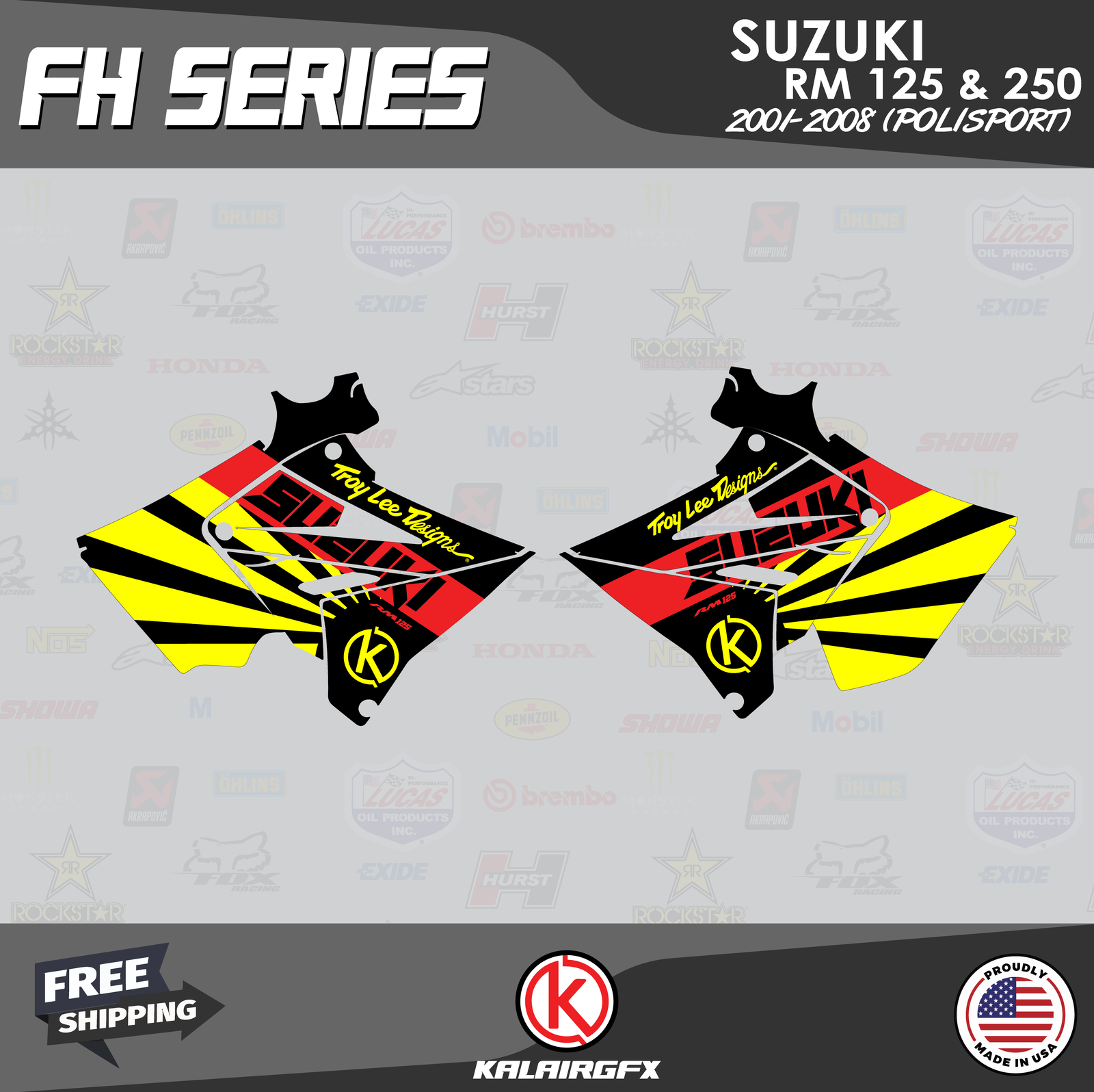 Graphics Kit for SUZUKI RM125 250 2001-08 POLISPORT RESTYLE FH-red | eBay