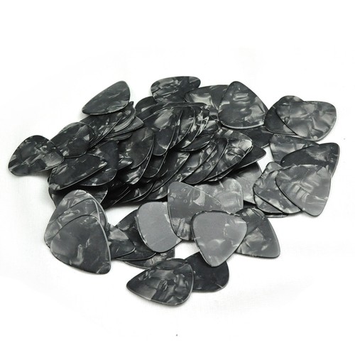 Lots of 50 pcs Medium 0.71mm Blank Guitar Picks Celluloid Pearl Black ...
