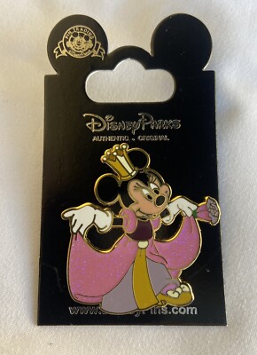 Minnie Mouse Sparkle Glitter Pink Princess Dress Crown Curtsy Pin ...