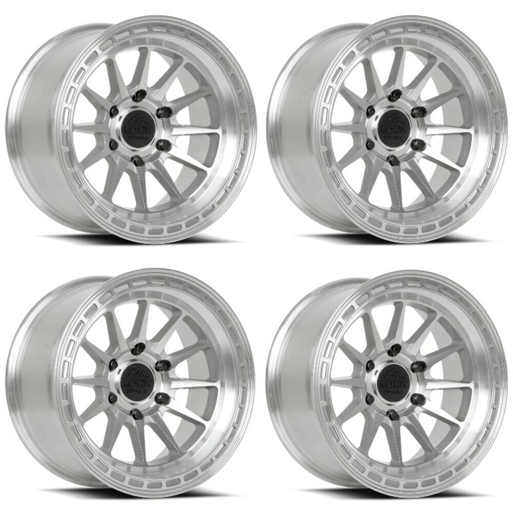 Set 4 17" Lock Offroad Baja Machine Clear Coat 17x9 Wheels 6x5.5 -12mm ...