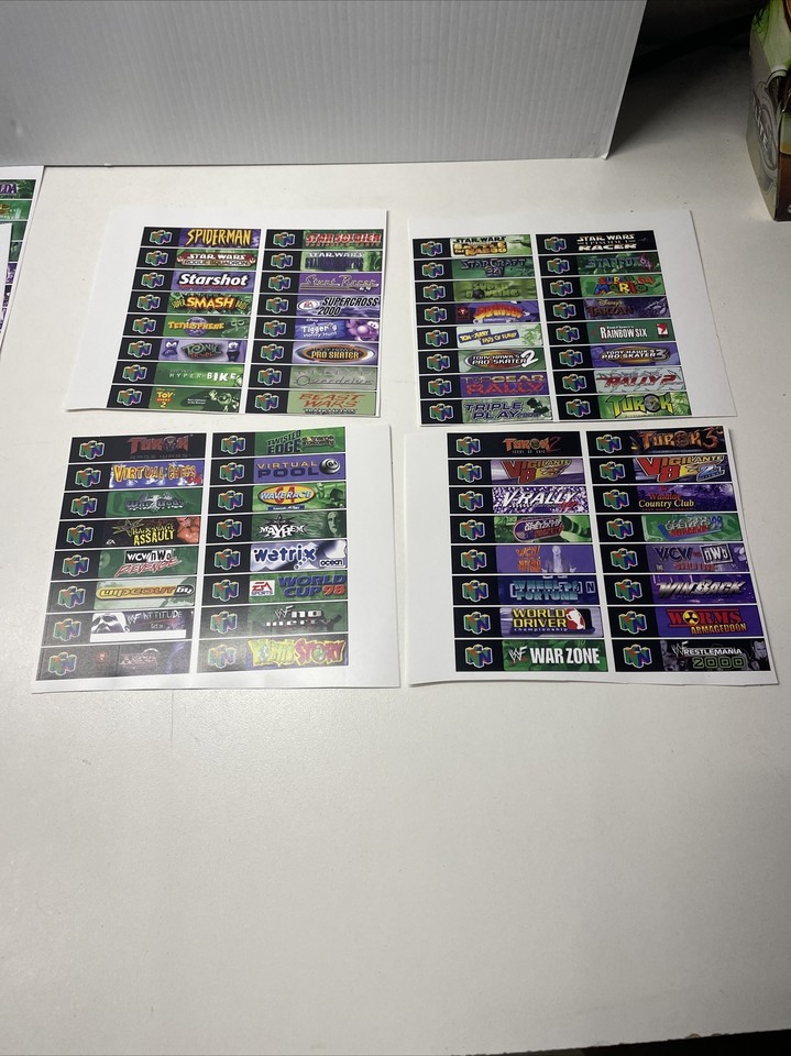 Nintendo N64 Cart Label Sticker Set Cheapest On eBay Full CLR High ...