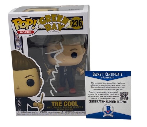 Tre Cool Signed Autographed Funko Pop Figure Green Day #236 Beckett COA ...