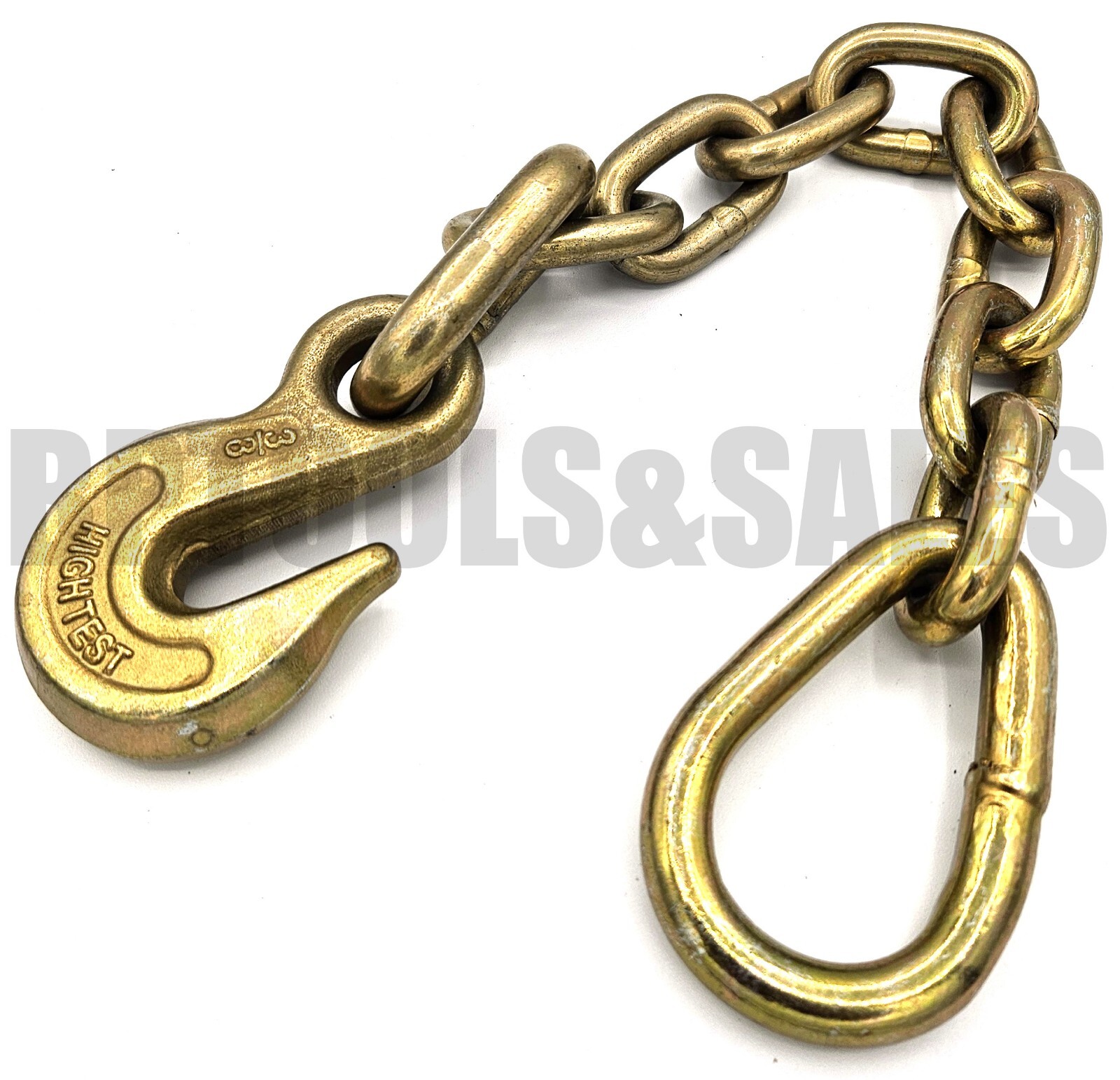 19" EYE Grab Hook Chain Link with 3/8" Clevis Hook Chain Auto-Body ...