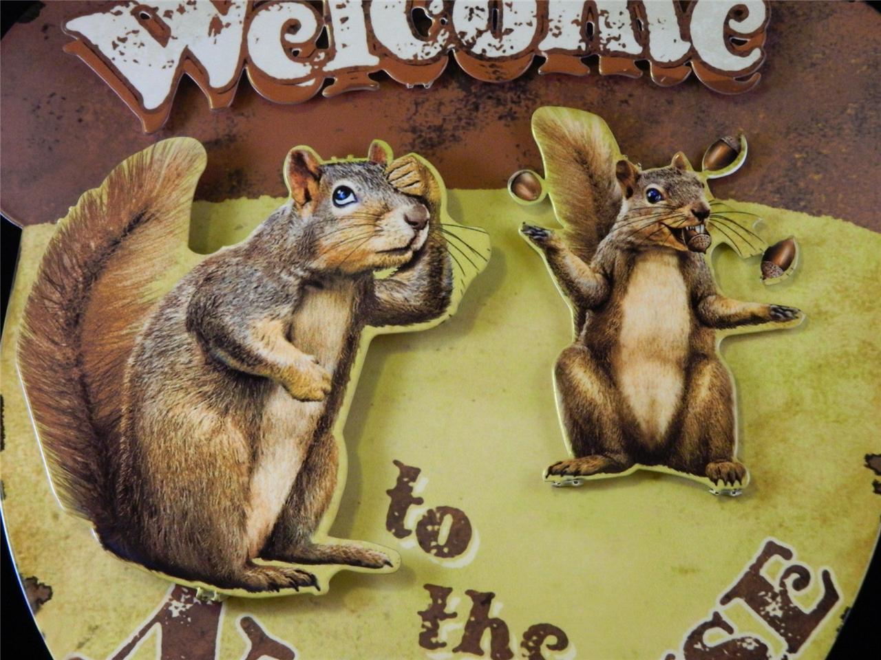 Welcome to Nut House Squirrel Acorn Shape Metal Wall Art 3D Sign Made ...