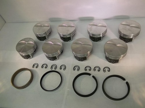 Speed Pro Chevy 350/383 Forged Flat Top 2VR Pistons+MOLY Rings for 5.7 ...